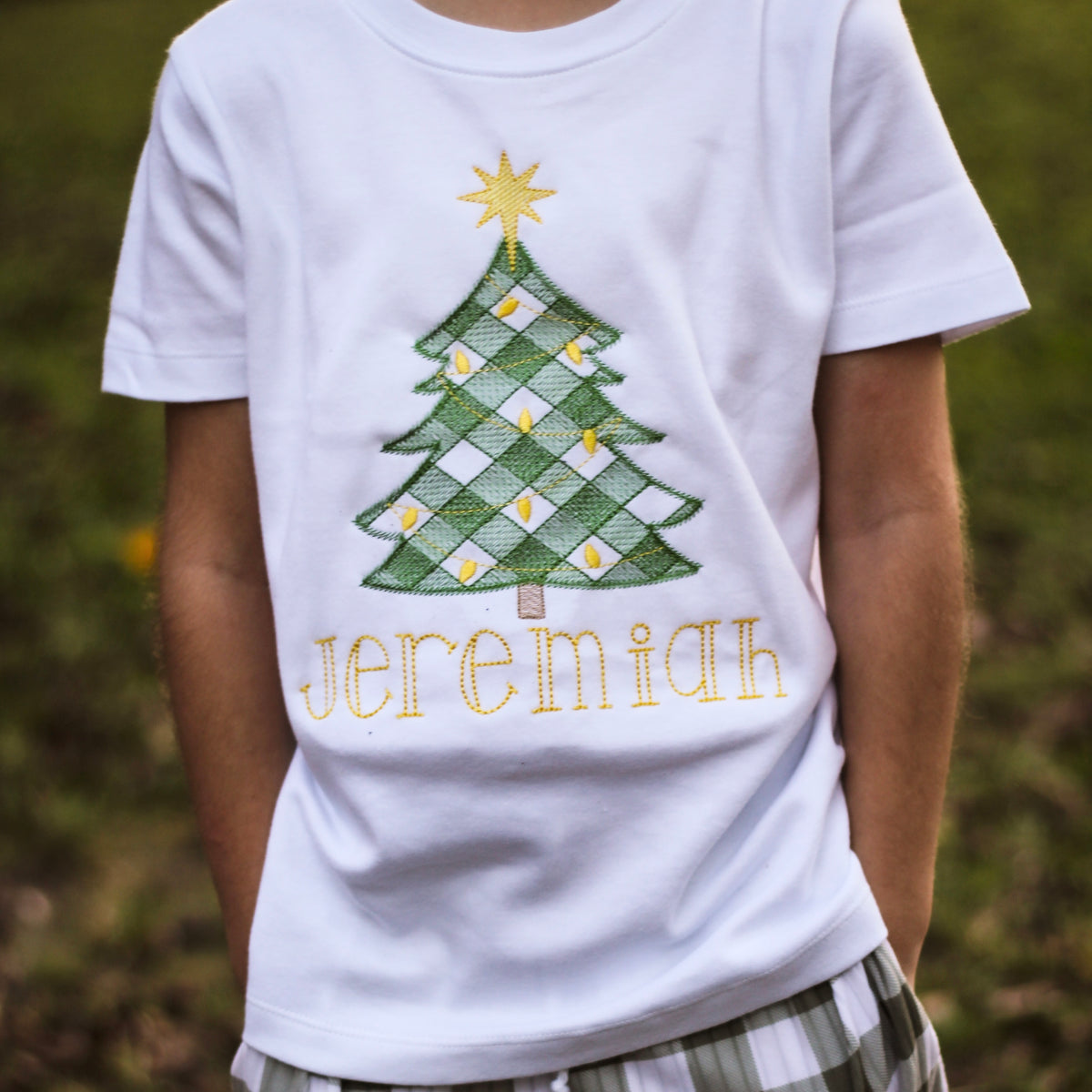 Gingham Christmas Tree – Faith Lee Embroidery